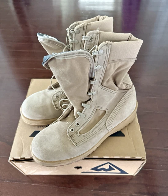 WELLCO COMBAT BOOT Hot Weather Flame Resistant Flight Desert Tan Size ...
