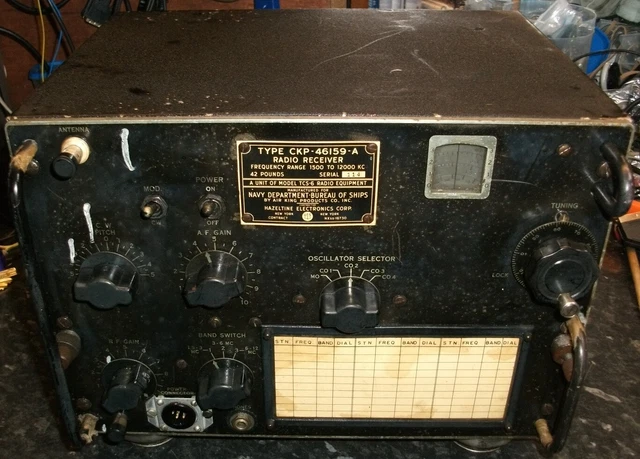VINTAGE WWII US Navy Valve Radio Receiver Ckp-46159-A. £50.00 - PicClick UK