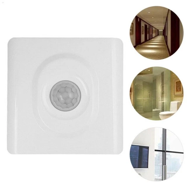 WALL MOUNT SENSOR Switch Infrared Motion Led Night Light Human Body ...