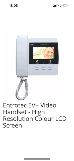 CAME ENTROTEC ENTROVIEW+ Video Handset With Door Chime Feature £199.00 ...