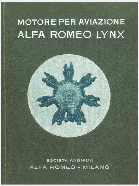 AERONAUTICA AIRCRAFT MOTORE Alfa Romeo Lynx 200HP 1930 -1 Manual DVD ...