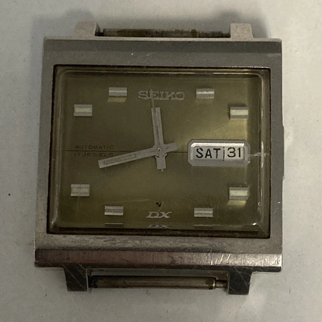 1970S SEIKO 17J Rectangular Stainless Steel Automatic Watch 6106-5009 ...