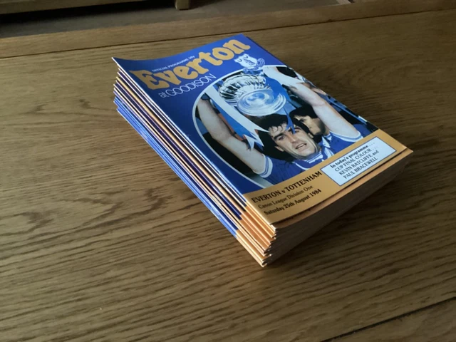 1984-85 EVERTON FC Complete Set Of Home Football Programmes Champions ...