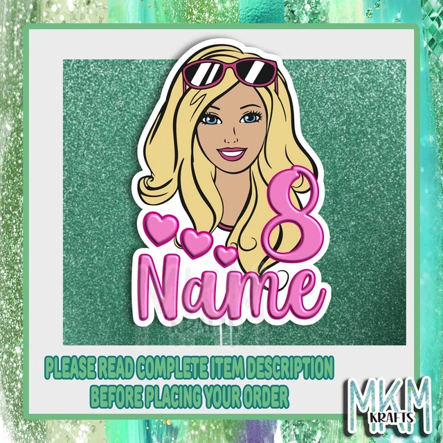 BARBIE CAKE BIRTHDAY Topper Any Name Age Personalised doll £5.64 ...
