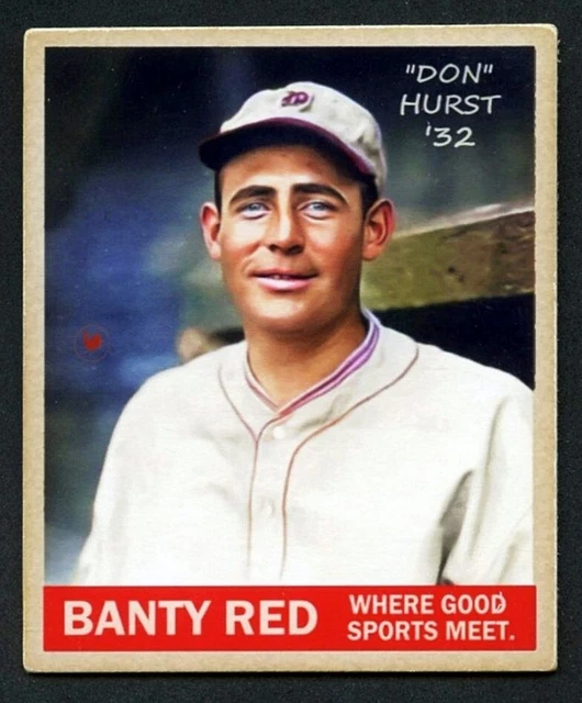 BASEBALL BANTY RED R319 « 1932 » DON HURST, Philadelphia Phillies DEBUT ...