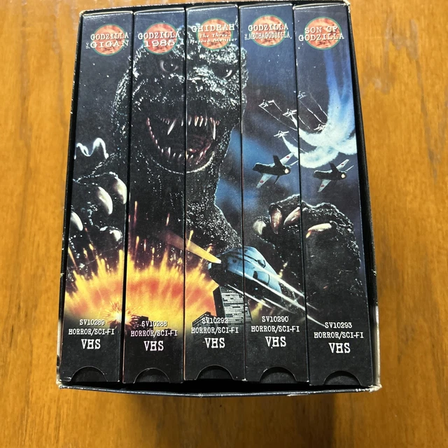 GODZILLA 5 MOVIES Box Set Vhs 1998 Horror Sci-Fi Sv10297 Gigan Ghidrah ...
