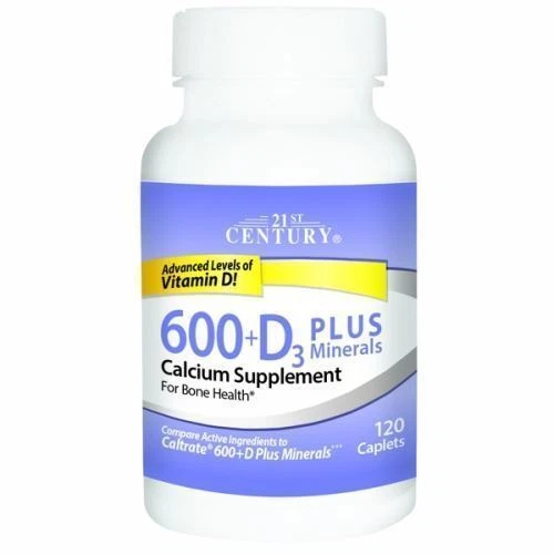CALCIUM 600 + D3 Plus Minerals 120 Caplets By 21st Century £18.76 ...