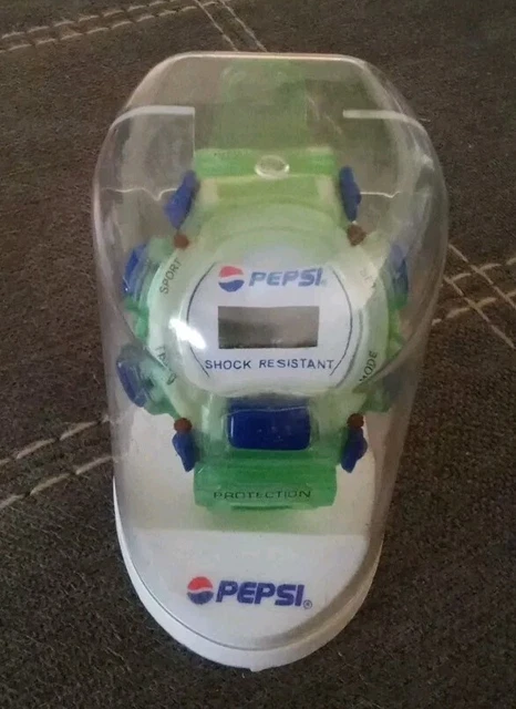 VINTAGE GREEN PEPSI Cola Shock Resistant Digital Watch - New Old Stock ...
