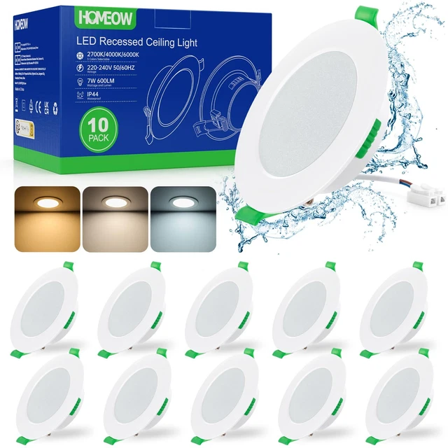 HOMEOW SPOT LED Encastrable 7W LED Spot Etanche Salle de Bain 600LM IP44 Blan... EUR 67,49 ...