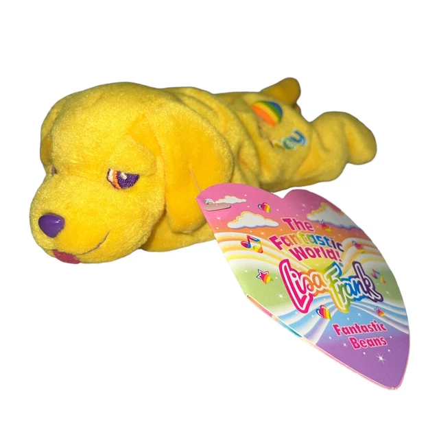 LISA FRANK CASEY Puppy Dog Fantastic Beans Yellow Stuffed Animal 8 ...