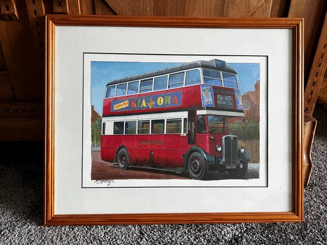 ORIGINAL BUS WATERCOLOUR PAINTING OF London Transport STL TYPE By Mike ...