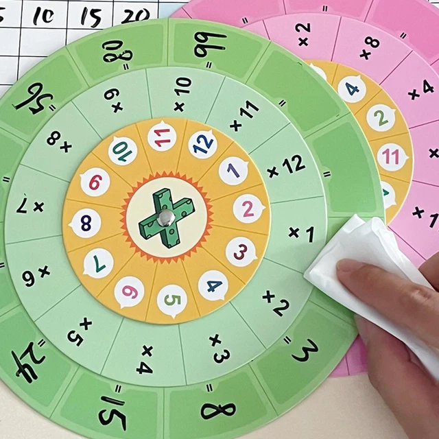 MULTIPLICATION TABLE TURNTABLE Multiplication Wheel Toy Educational Toy ...