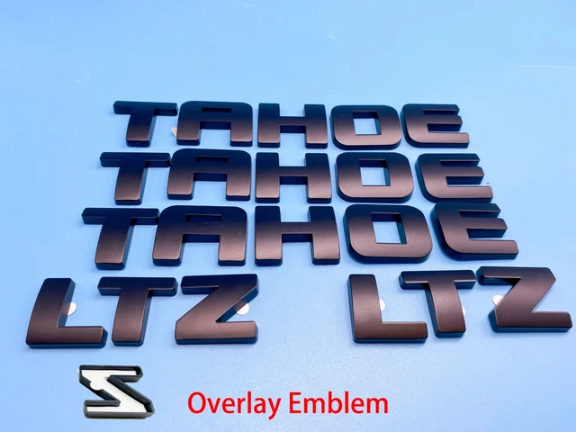 MATTE BLACK OVERLAY EMBLEM Fit TAHOE Nameplate Letter for GM 07-20 ...