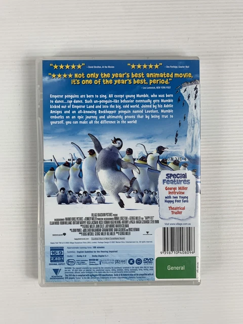 HAPPY FEET DVD R4 2006 Elijah Wood Brittany Murphy Mint Disc EUR 6,61 ...