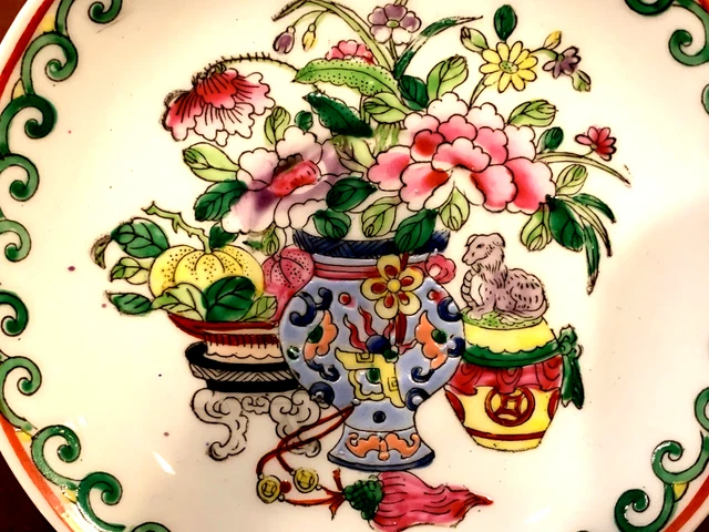 ANTIQUE CHINESE HAND Painted Porcelain Enamle Still Life Flowers Plate ...