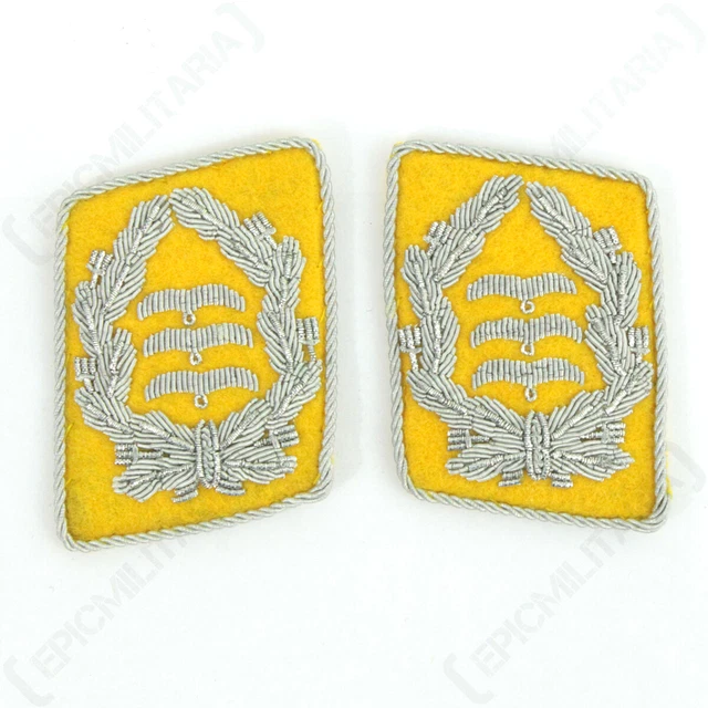 REPRODUCTION GERMAN WW2 Luftwaffe Oberst Yellow Collar Tabs - Flieger ...