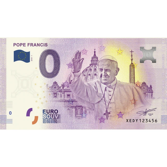 0 EURO SOUVENIR Note - Pope Francis Banknote Currency £11.99 - PicClick UK