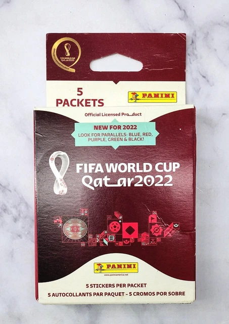 PANINI FIFA WORLD Cup QATAR 2022 Sticker Box of 5 Packs Brand New ...