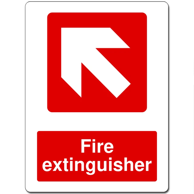FIRE EXTINGUISHER ARROW Direction Emergency Safety Metal Wall Sign 15 x ...