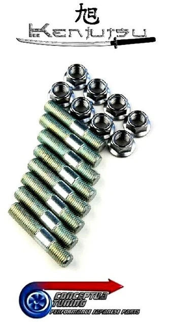 PLATED EXHAUST MANIFOLD Stud & Lock Nut Kit - For S13 200SX CA18DET £28 ...