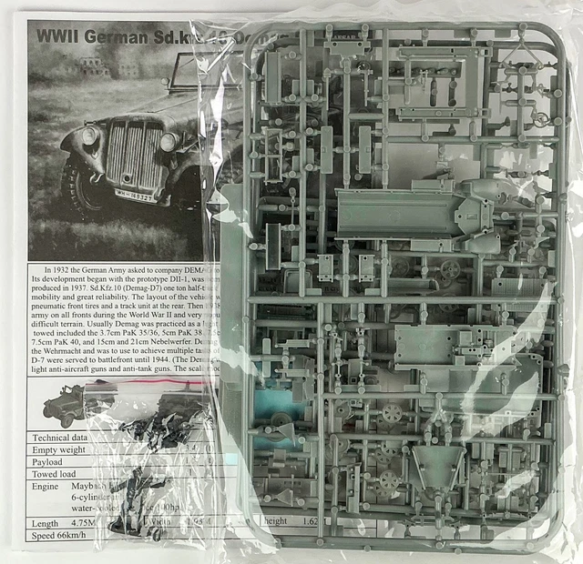 CAESAR MINIATURES 7204 WWII German Sd.Kfz.10 Demag-D7 1/72 Scale Model ...