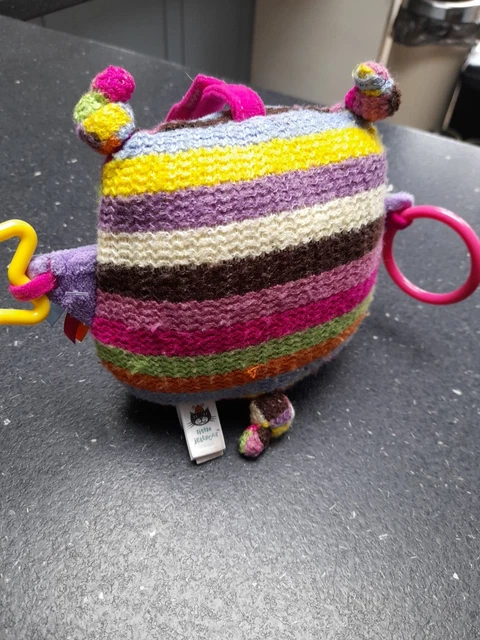 LITTLE JELLYCAT STRIPEY Hoot Owl Soft Plush Toy Hanging Pram Rattle ...