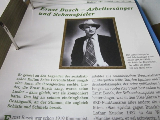 DDR KULTUR PUBLIKUMSLIEBLINGE Ernst Busch Arbeitersänger EUR 3,97 ...