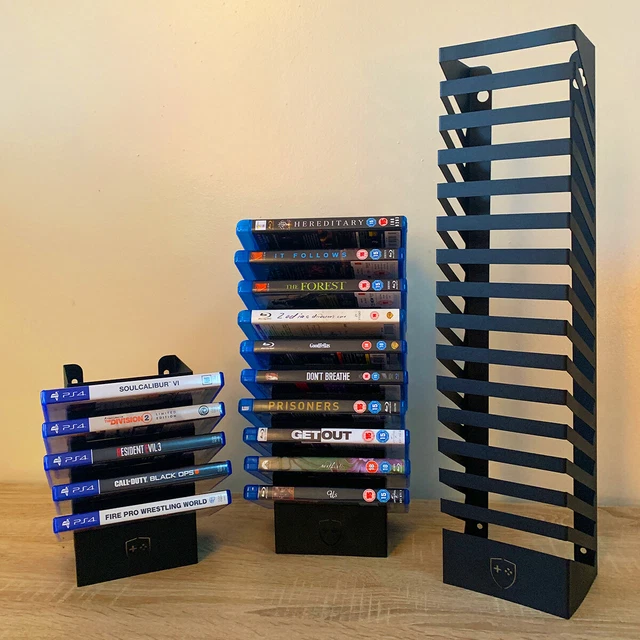 WALL MOUNT GAMES Tower Rack Storage XBOX PS4 PS5 Game Tidy Game Stand ...