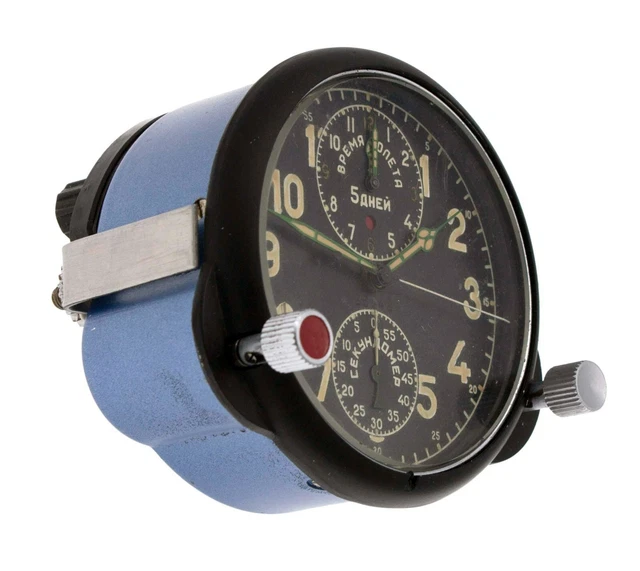 5-DAY SOVIET 1960-MADE ACH-lx (Jaeger clone) AirForce Cockpit Clock Su ...