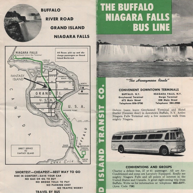 VTG. 1964 BUFFALO Niagara Falls Bus Line Grand Island Transit 60s ...