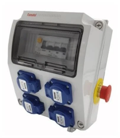 COFFRET DE CHANTIER monophasé - 4 Prises NF 2P+T - 50hZ - 16A NF - 250V - 9 modu EUR 160,49 ...