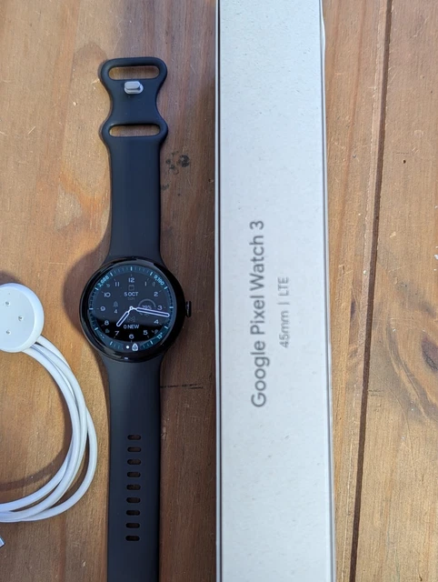 GOOGLE PIXEL WATCH 3 45mm Matte Black LTE 4G Smartwatch £193.08 ...