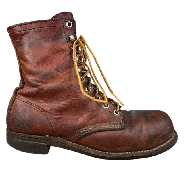 VINTAGE 70'S RED Wing Men's Heritage Amber Steel Toe Lace Up Size US 6. ...