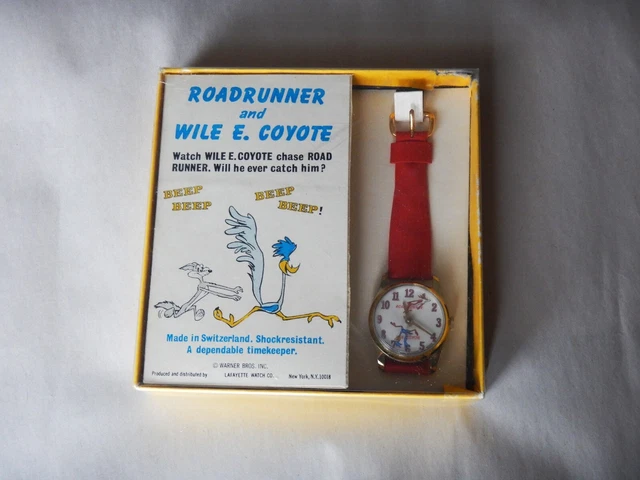 VINTAGE NOS 1971 Plymouth Road Runner Warner Brothers wristwatch Swiss ...