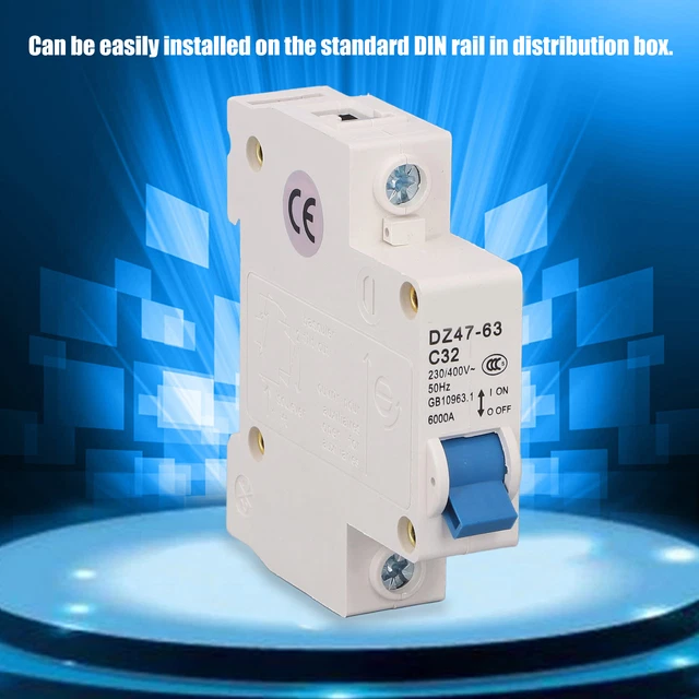 CIRCUIT BREAKER 1P MCB DIN MCB Protection Circuit Breaker Rail Mount ...