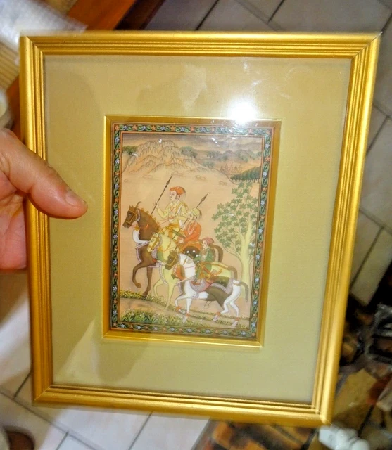 TABLEAU PERSE ? inde? miniature peinture sur soie iznik Perse,ottoman ...