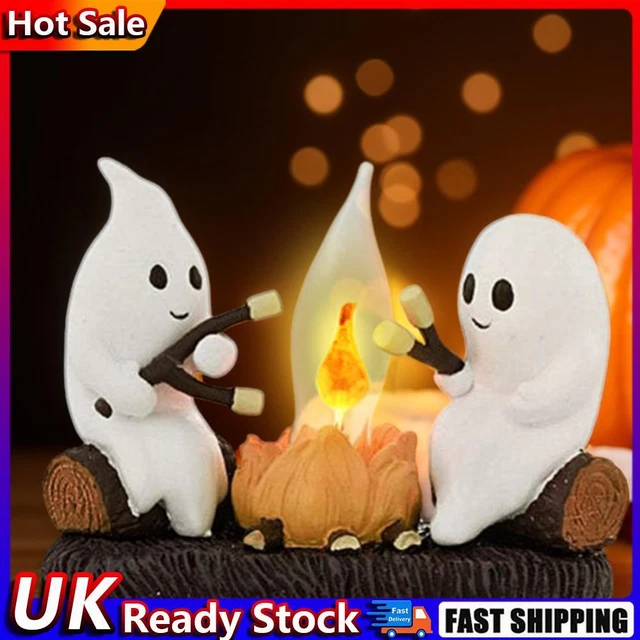 LED GHOST CAMPFIRE Flickering Night Light Plug Into Wall Resin Home ...