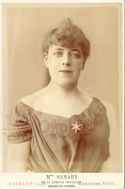 CARTE CABINET CHALOT Ca 1880 Jeanne SAMARY Actrice Française et modèle ...