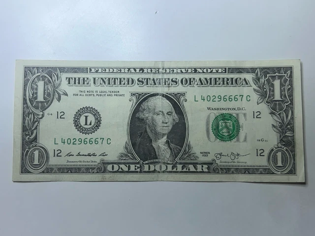 2013 $1 DOLLAR Bill 666 Devil Dollar US Currency Serial # L 40296667 C ...