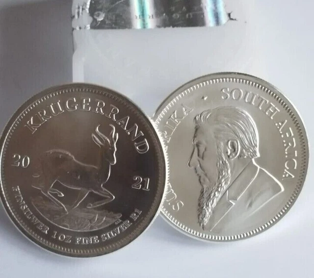 JOB LOT 1 oz silver coins 2 x South African Silver Krugerrand 2021 good ...