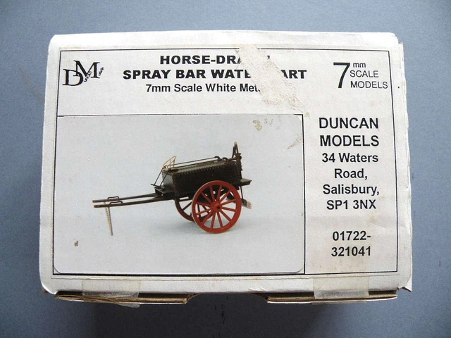 DUNCAN MODELS WHITE Metal 7mm Scale O Gauge Kit Horse Drawn Spray Bar ...