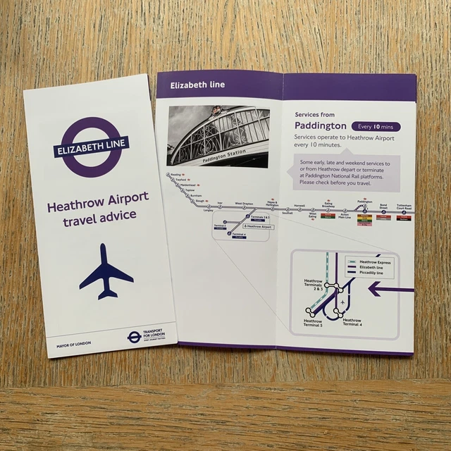 TFL LEAFLET: ELIZABETH Line - Heathrow Airport Travel Advice EUR 1,46 ...