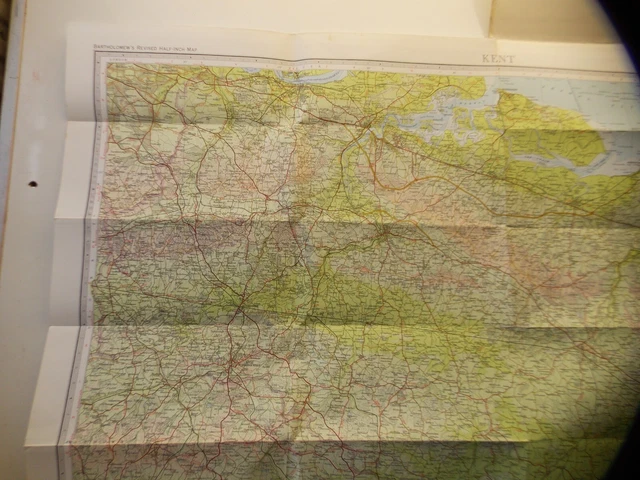 BARTHOLOMEW HALF-INCH CONTOURED map Kent Sheet 10 1965 paper EUR 2,86 ...