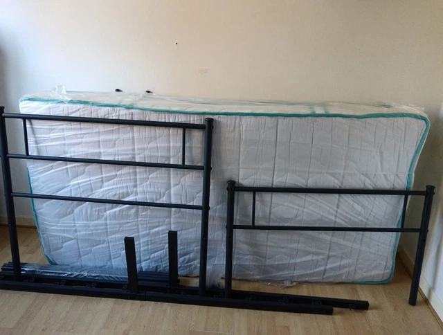 BLACK METAL BED Frame 3ft Single. Including Matteress £42.30 - PicClick UK