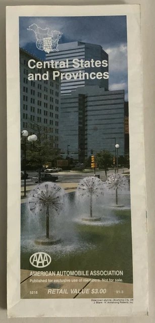 VINTAGE 1991 AAA “Central States and Provinces” Road Map $17.95 - PicClick