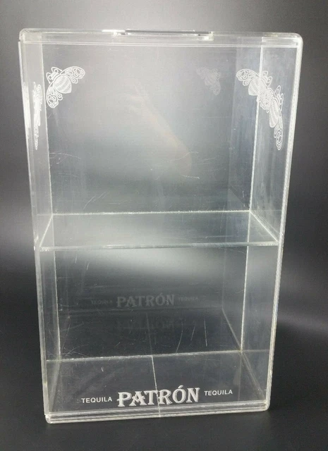 PATRON TEQUILA ACRYLIC Display Case Countertop Cabinet Box Bar Man Cave ...