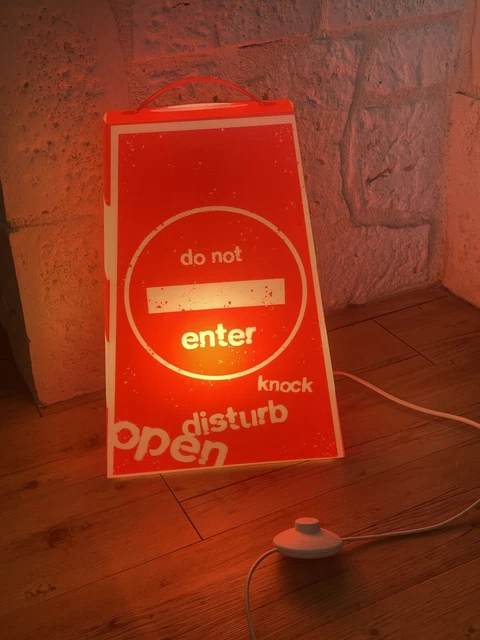LAMPE COREP STYLE Plot Sens Interdit Ne Pas Entrer Pas Deranger Chevet ...