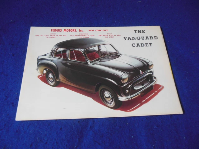ORIGINAL STANDARD TRIUMPH 1954 Vanguard Cadet Brochure Fergus Motors £8 ...
