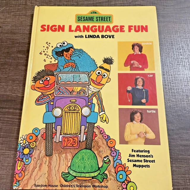 VINTAGE 1980 SESAME Street Sign Language Fun with Linda Bove HC Jim ...