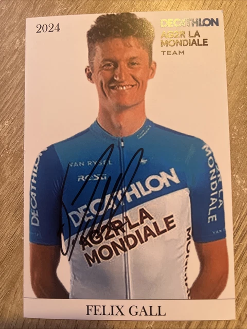 CYCLISME CYCLING WIELRENNEN Cp Dédicacée Félix Gall Decathlon Ag2R 2024 ...